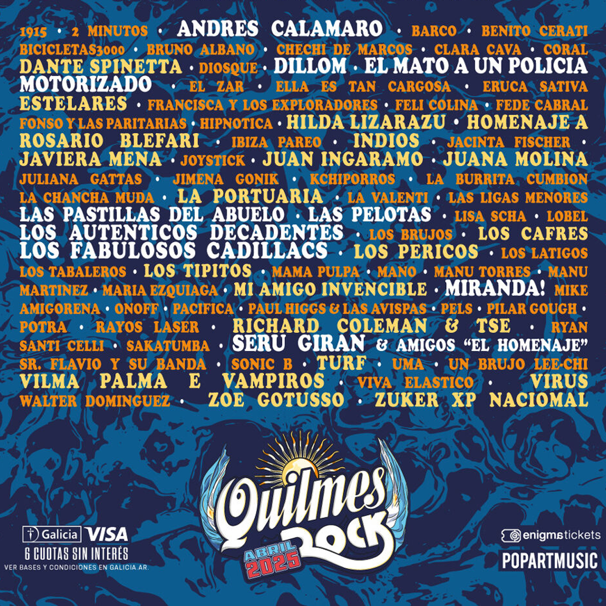 GRILLA ARTISTAS QUILMES ROCK 2025